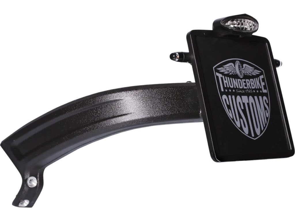 Down and Inside License Plate Bracket for FXDR Flat Black - Taco-Motos ...